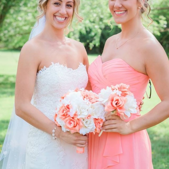 David's Bridal | Dresses | Coral Bridesmaid Dress Davids Bridal | Poshmark